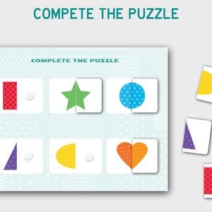 Shapes Printable Toddler Busy Book. Shape Matching Activities for ...