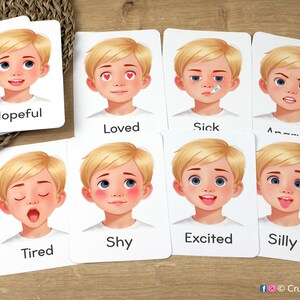 Emotion Flash Cards. Printable Flashcards for Boy: Explore Feelings ...