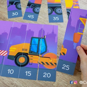 Skip Counting by 2s 5s 10s. Skip Count Puzzle. Printable Construction ...