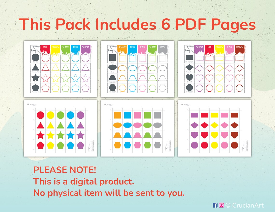 Shape & Color Sorting Printable Activity. Toddler Busy Book - Etsy