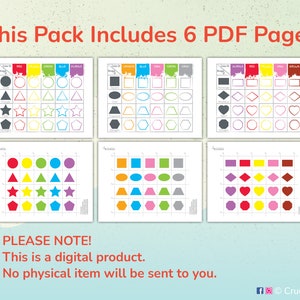 Shape & Color Sorting Printable Activity. Toddler Busy Book and ...