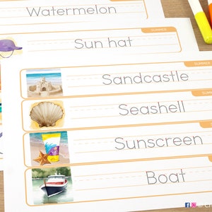 Summer Tracing Strips: Printable Educational Activities, Preschool ...