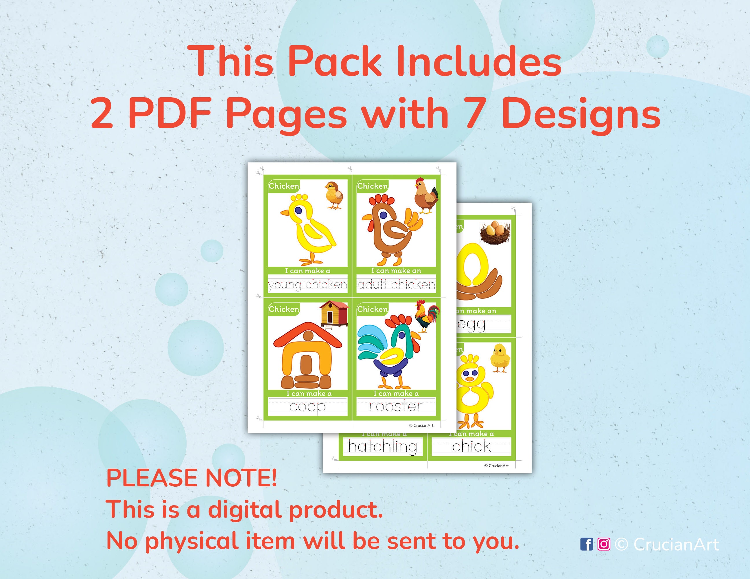 Life Cycle of a Chicken Playdough Mats: Printable Play Dough Activity ...