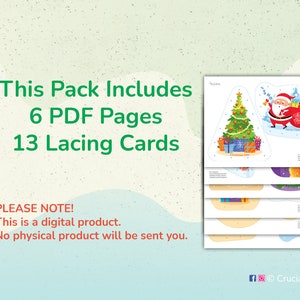 Christmas Lacing Cards Toddler and Preschool. Printable Fine Motor ...