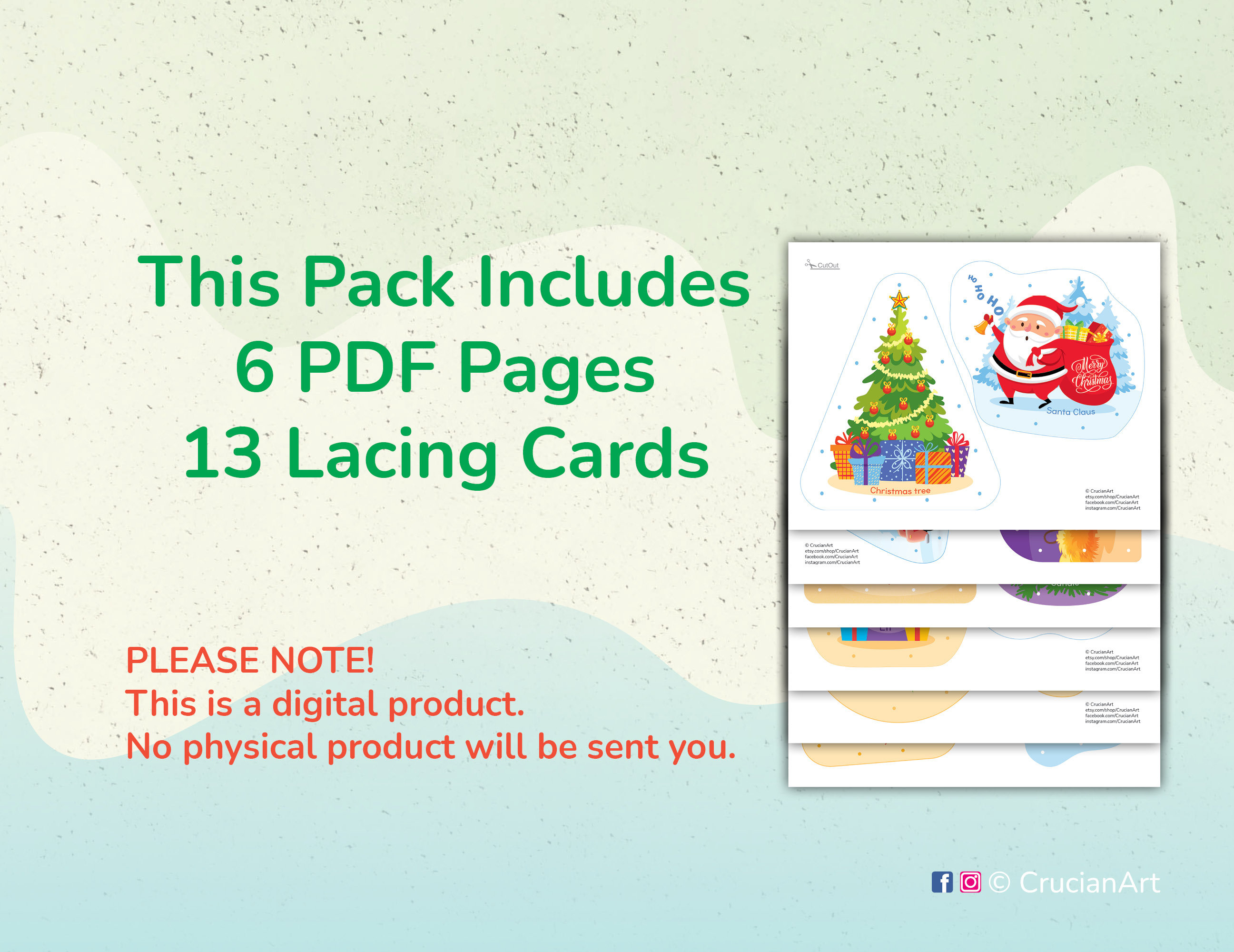 Christmas Lacing Cards Toddler and Preschool. Printable Fine - Etsy