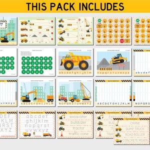 Construction Trucks Alphabet Busy Book. Printable Vehicles Abcs ...