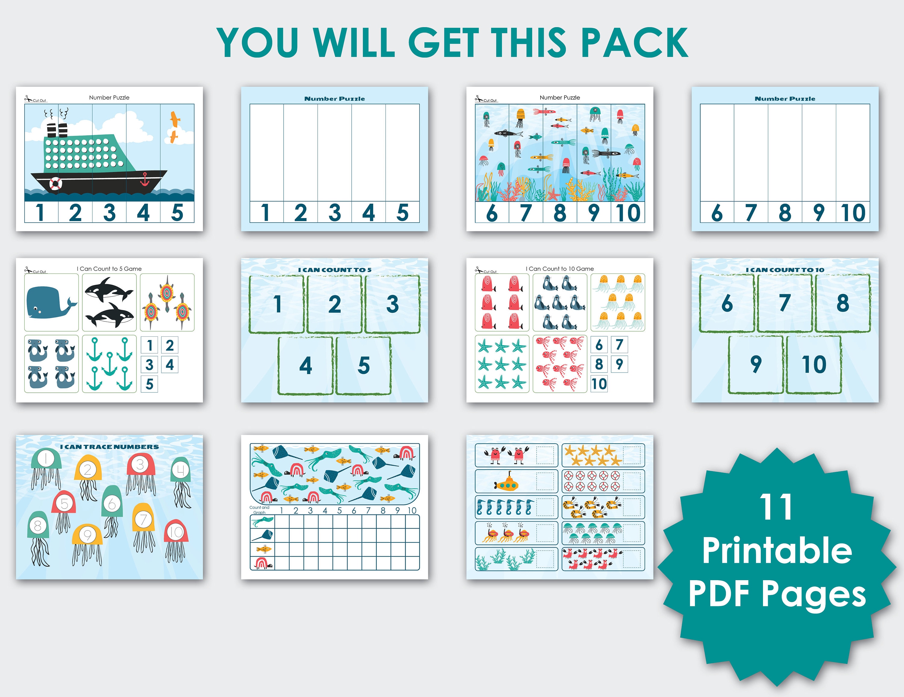 Numbers and Counting Busy Book Pages for Toddlers & | Etsy