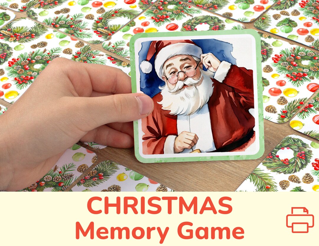 Christmas Memory Game: Printable Toddler, Preschool, Kindergarten ...