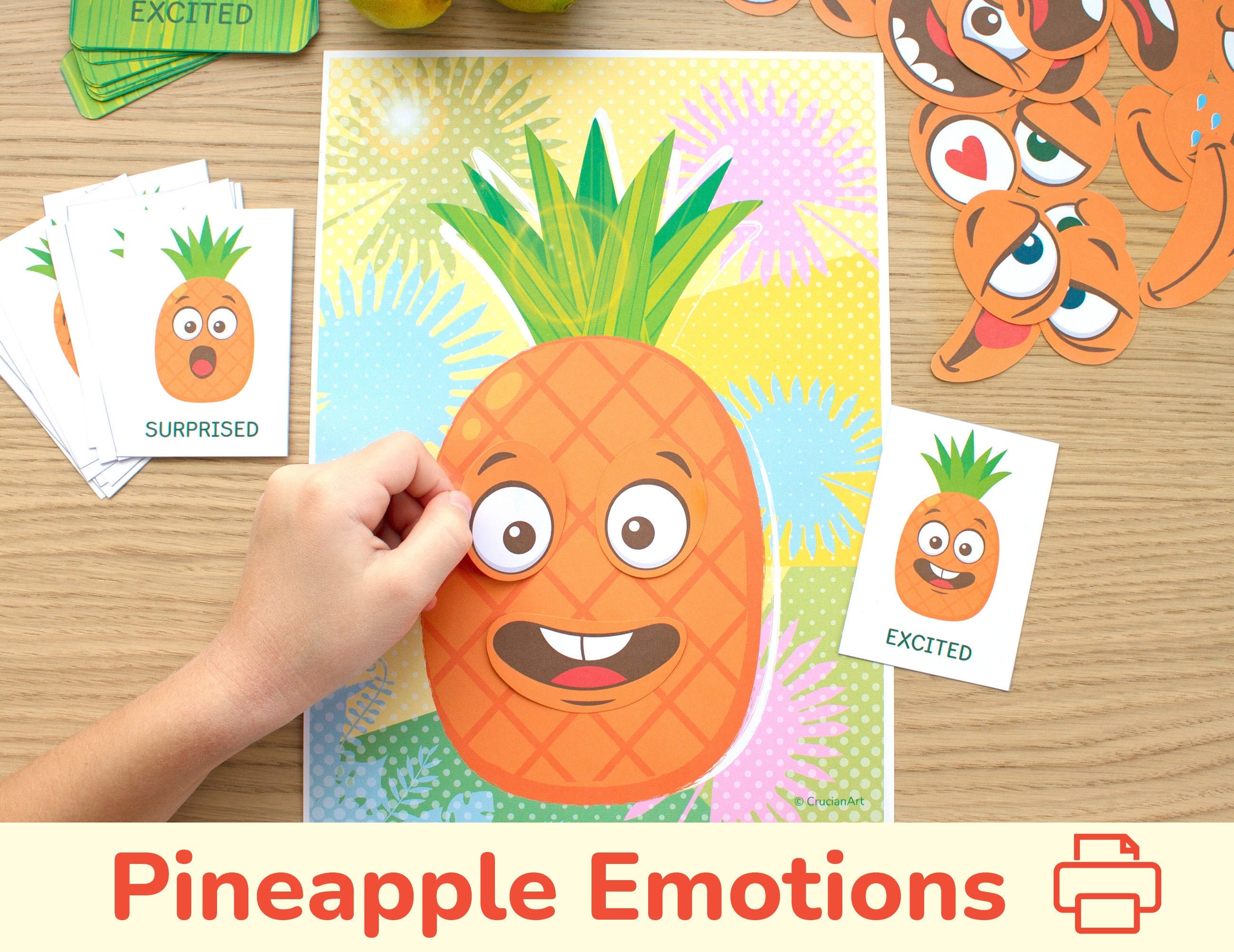 Emotions and Feelings Printable Activity. Pineapple Toddler - Etsy