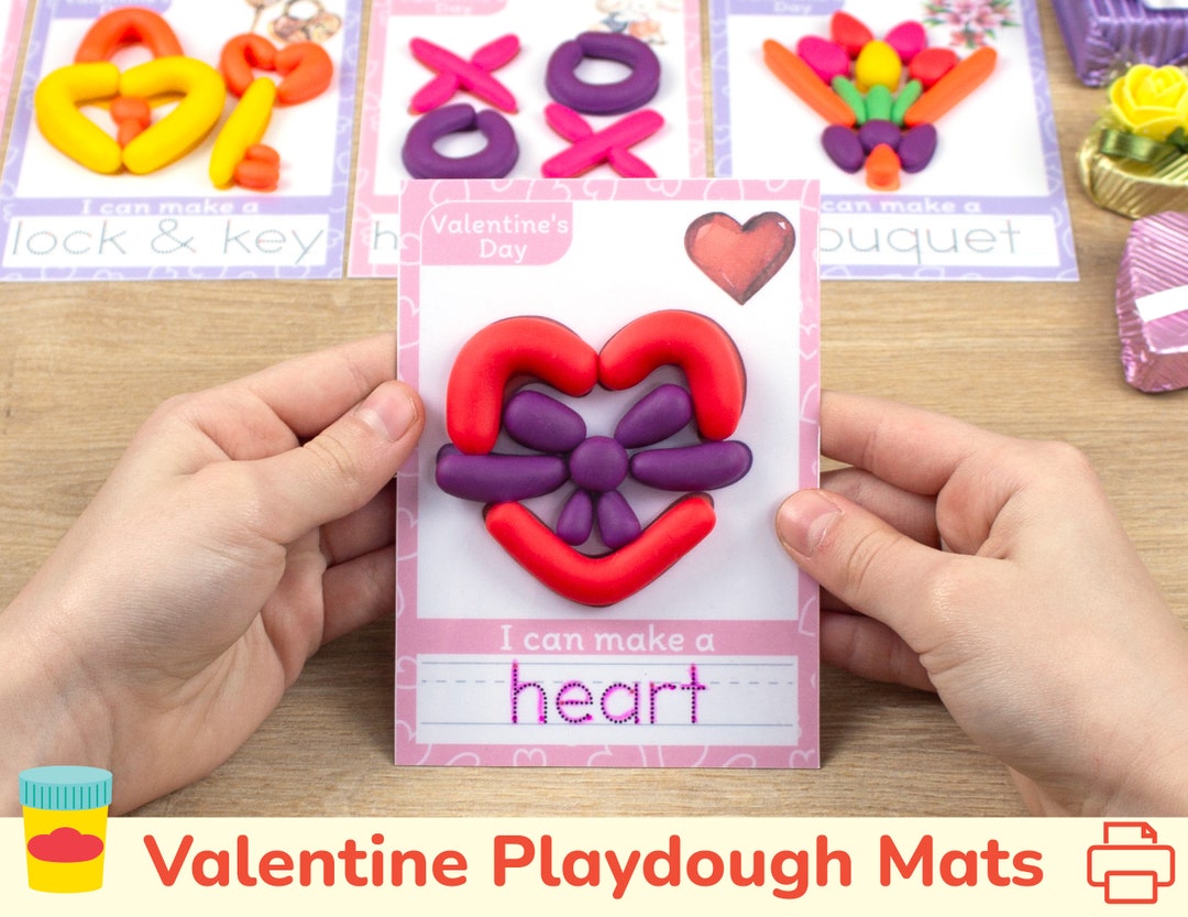 Valentine's Day Playdough Mats. Printable Play Dough Activity ...