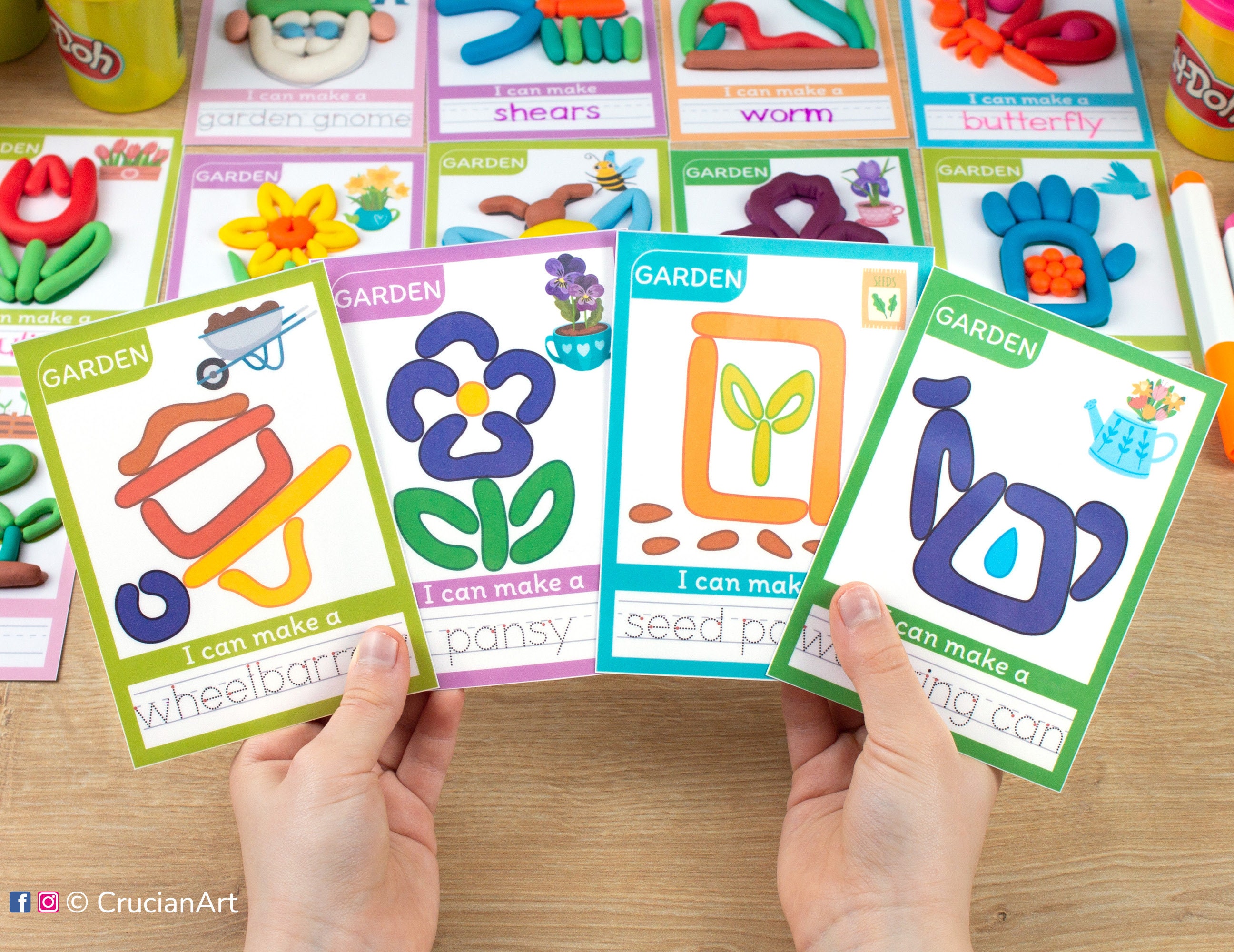 Garden Playdough Mats. Printable Play Dough Kid Activity. Toddler ...