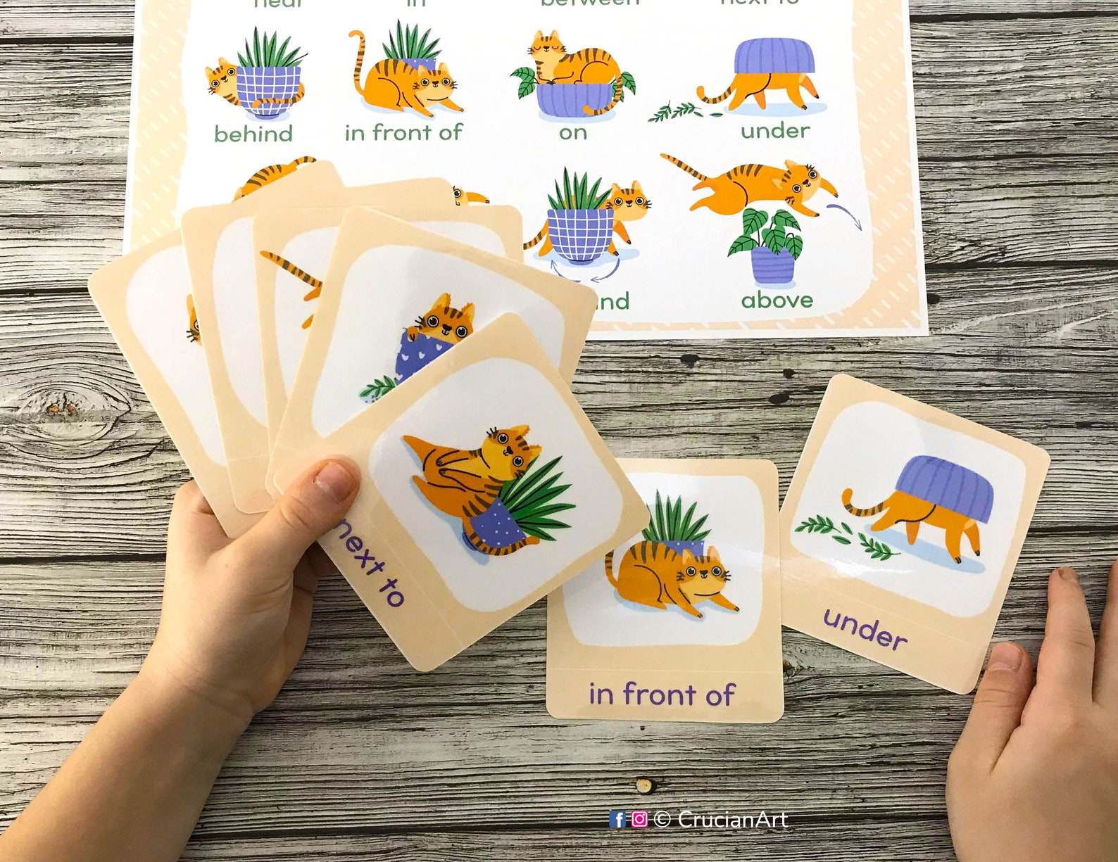 Positional Words Printable Cards. Prepositions Learning - Etsy
