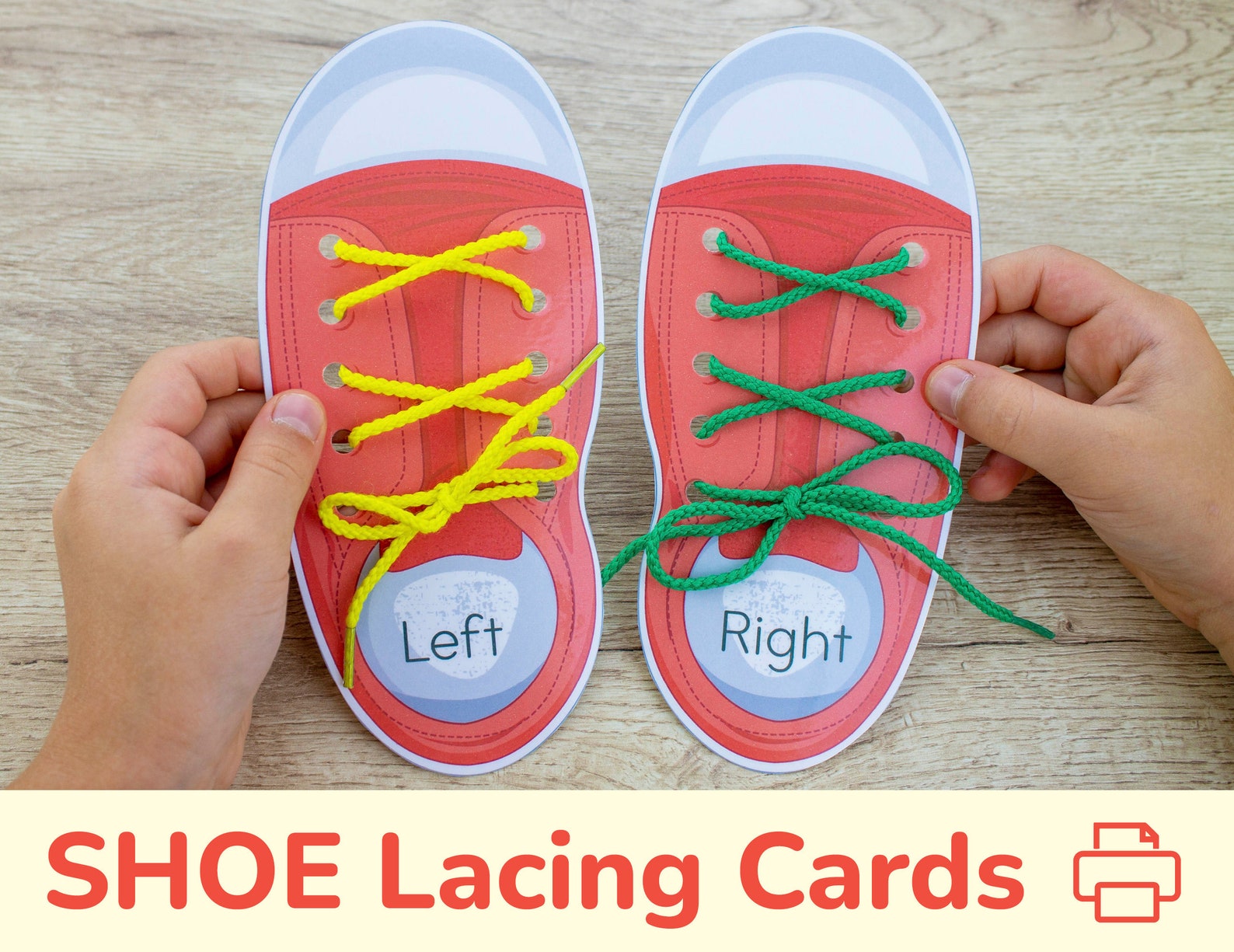 Shoe Lacing Cards. Printable I Can Tie My Shoes Tying Toy. - Etsy
