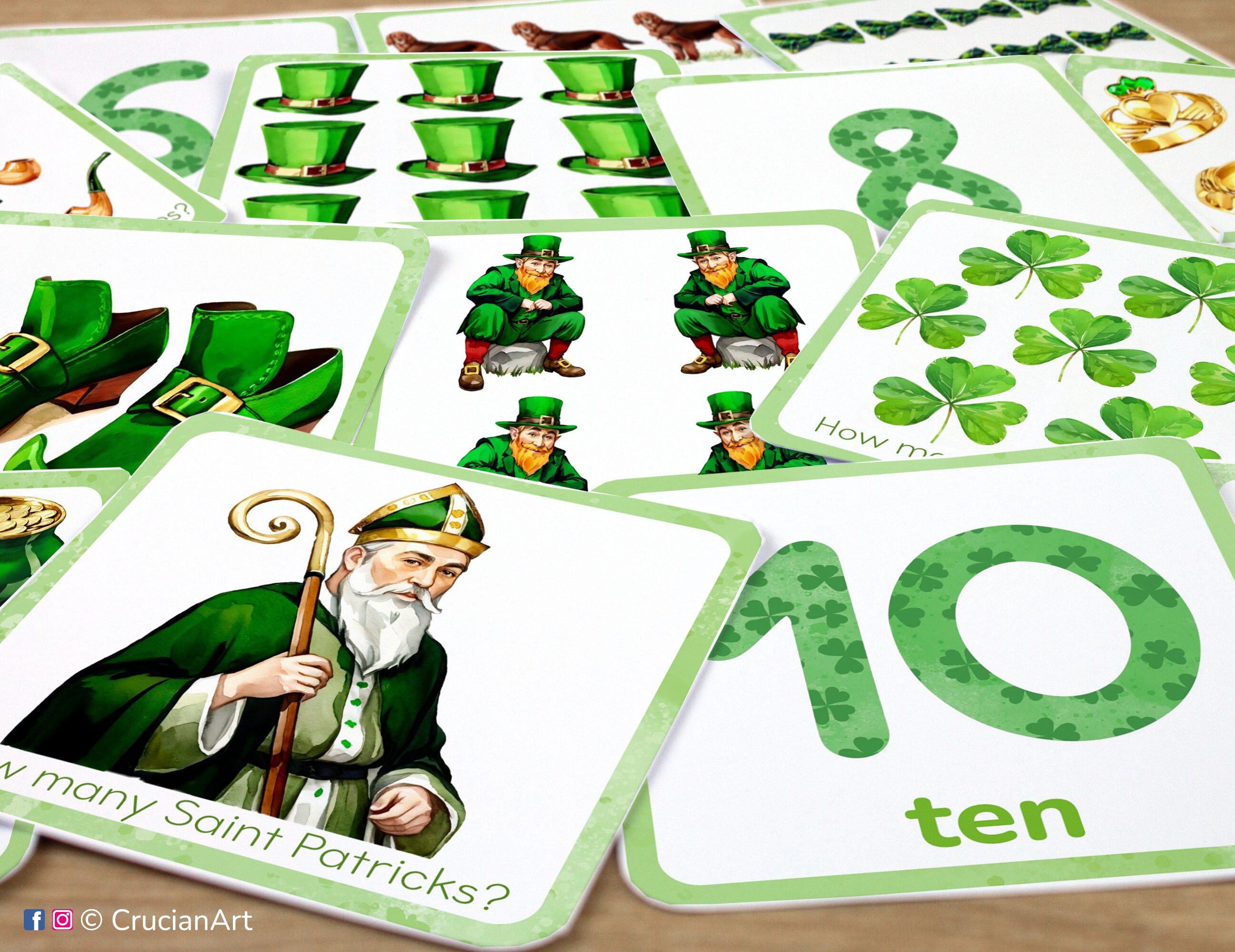 Saint Patrick's Day Counting Activity: Printable Matching Cards ...