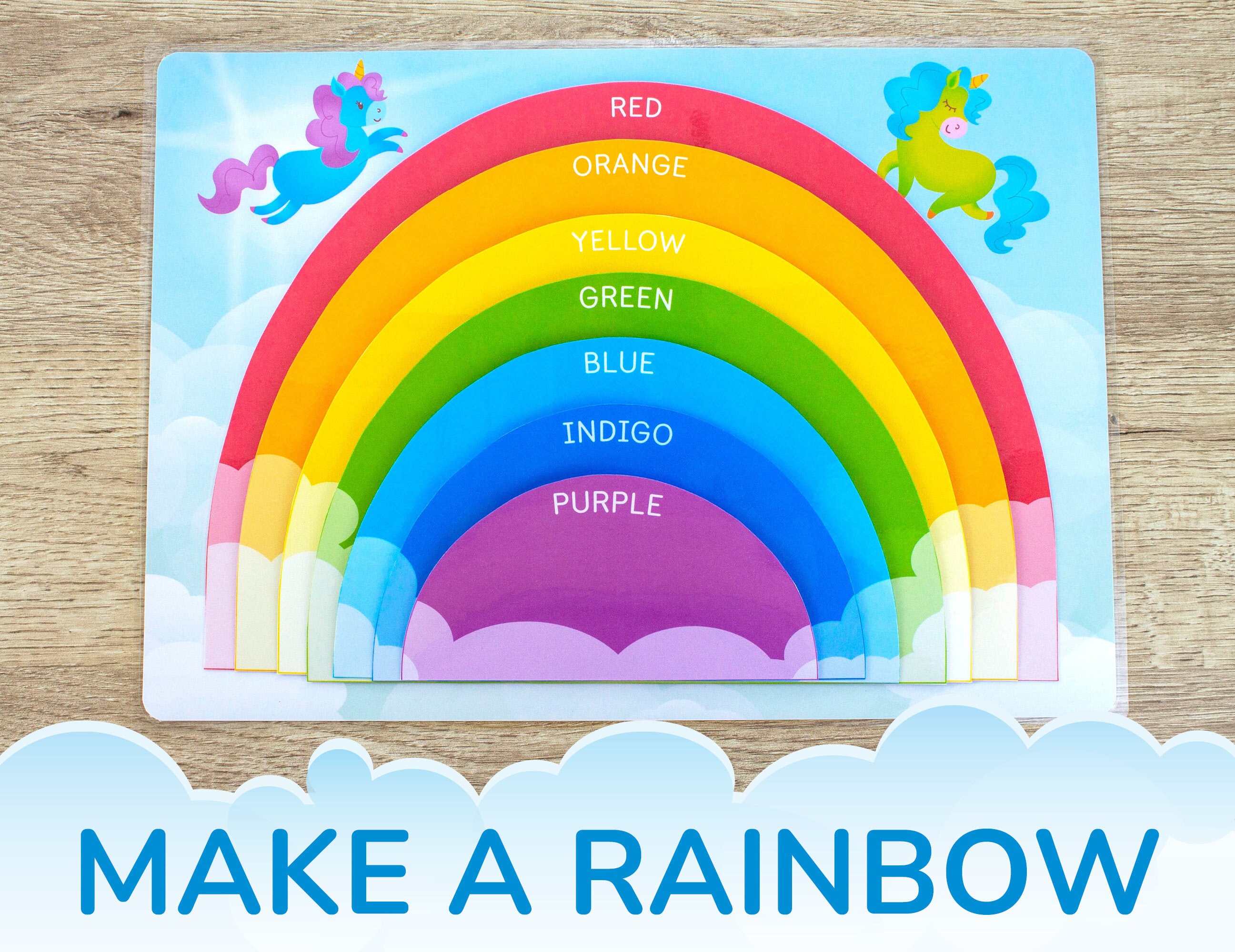 Make a Rainbow Toddler and Preschool Activity. Printable Color - Etsy