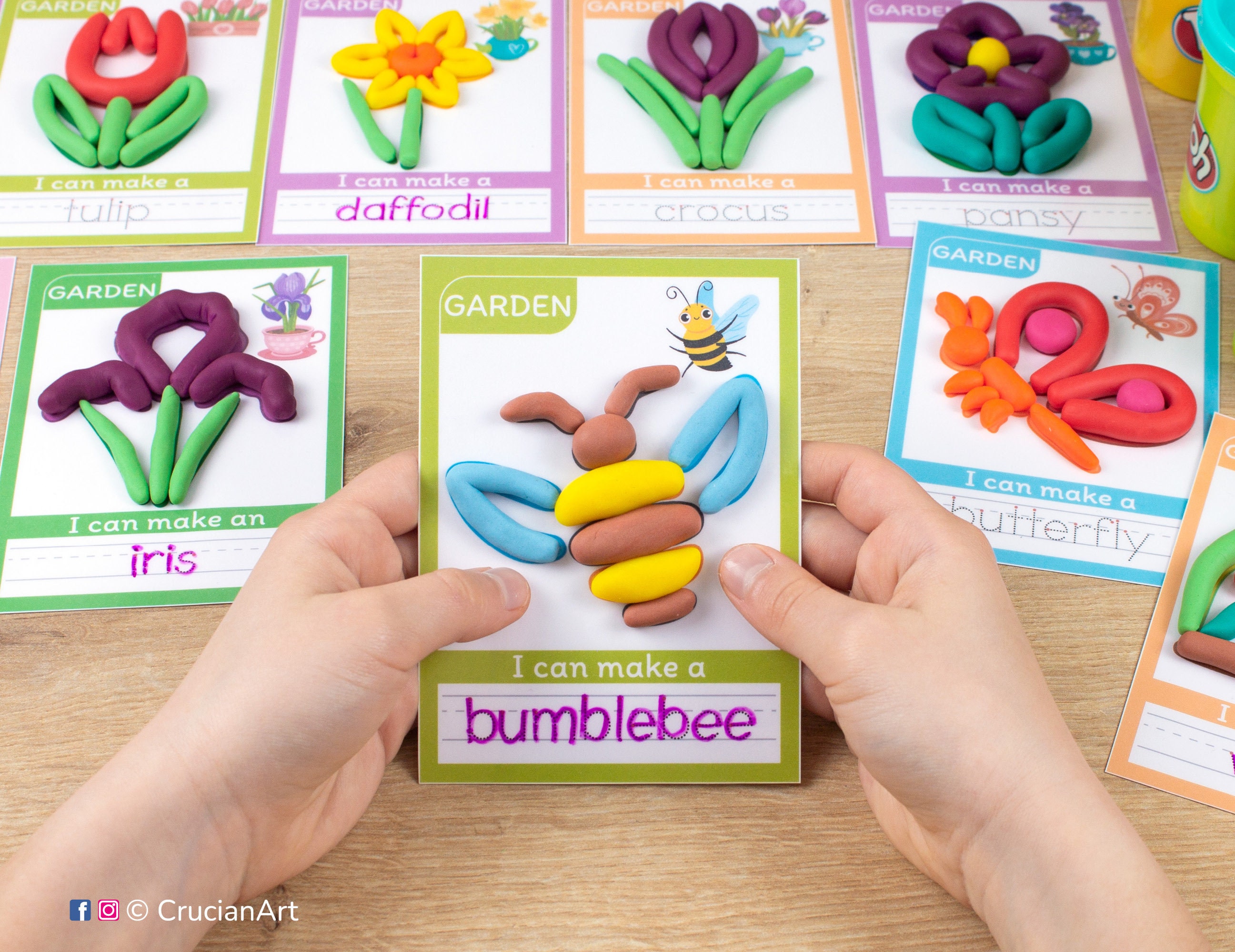 Garden Playdough Mats. Printable Play Dough Kid Activity. Toddler ...