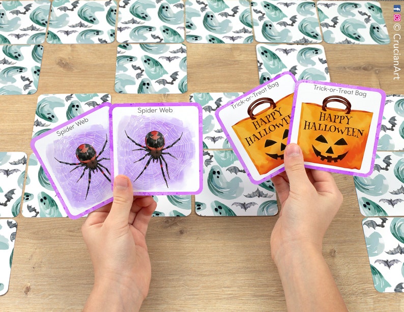 Halloween Memory Game: Printable Toddler Preschool Matching Activity ...