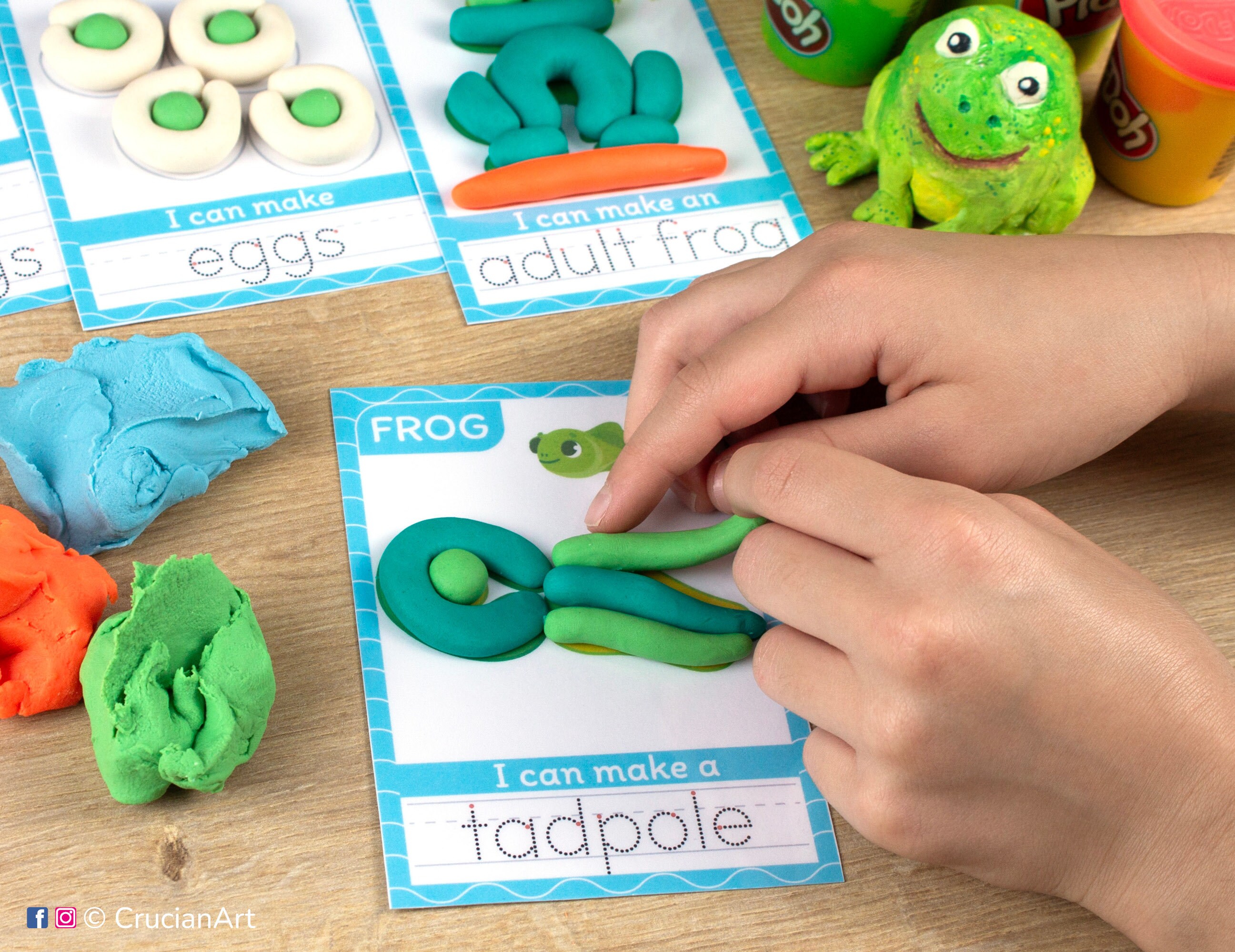 Life Cycle of a Frog Playdough Mats: Printable Play Dough Activity for ...