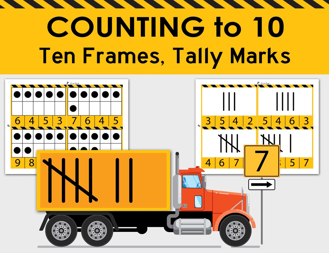 Count & Clip Cards | Construction Truck Count to 10 Homeschool ...
