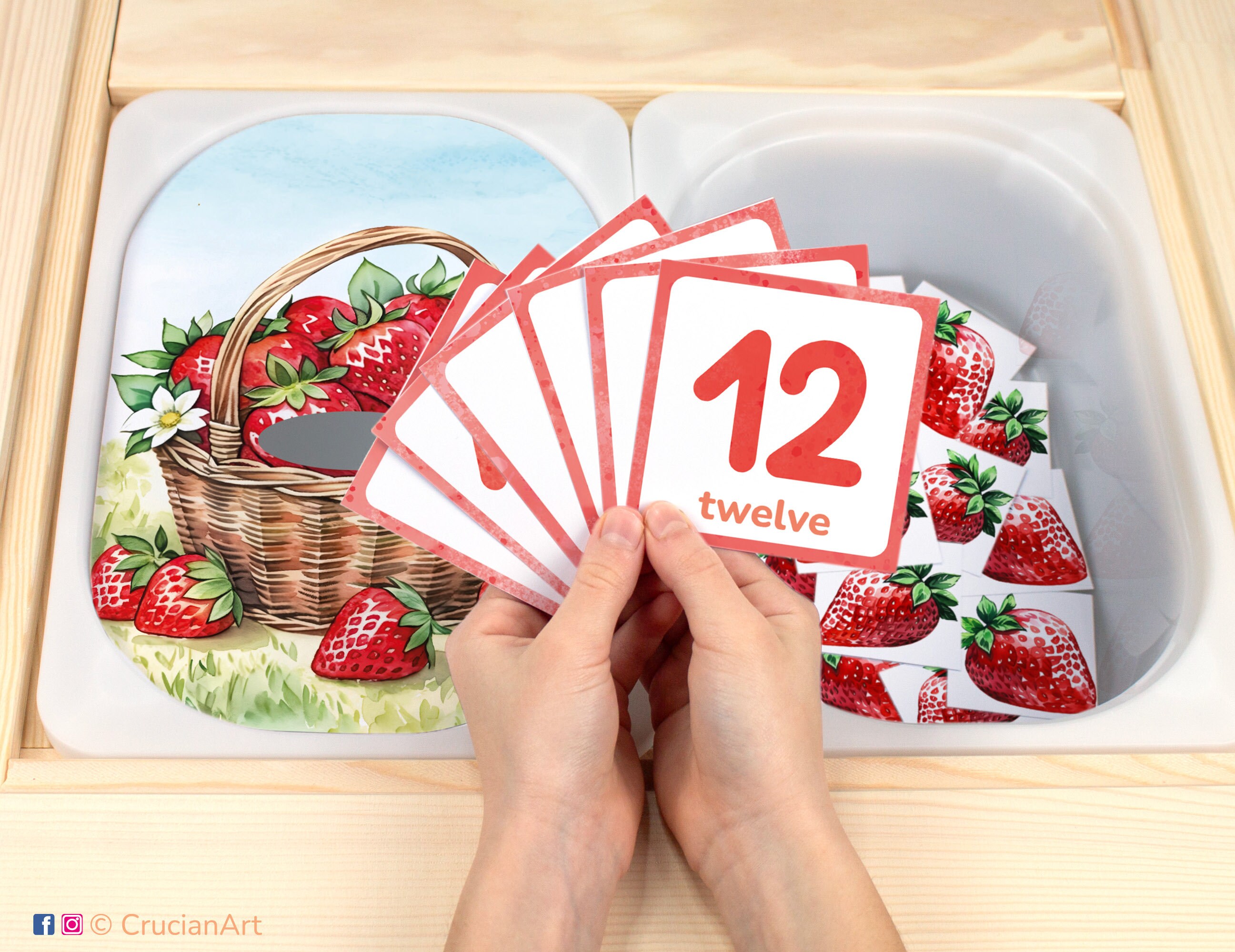 Strawberry Flisat Insert: Printable Spring Garden Counting Activity for ...
