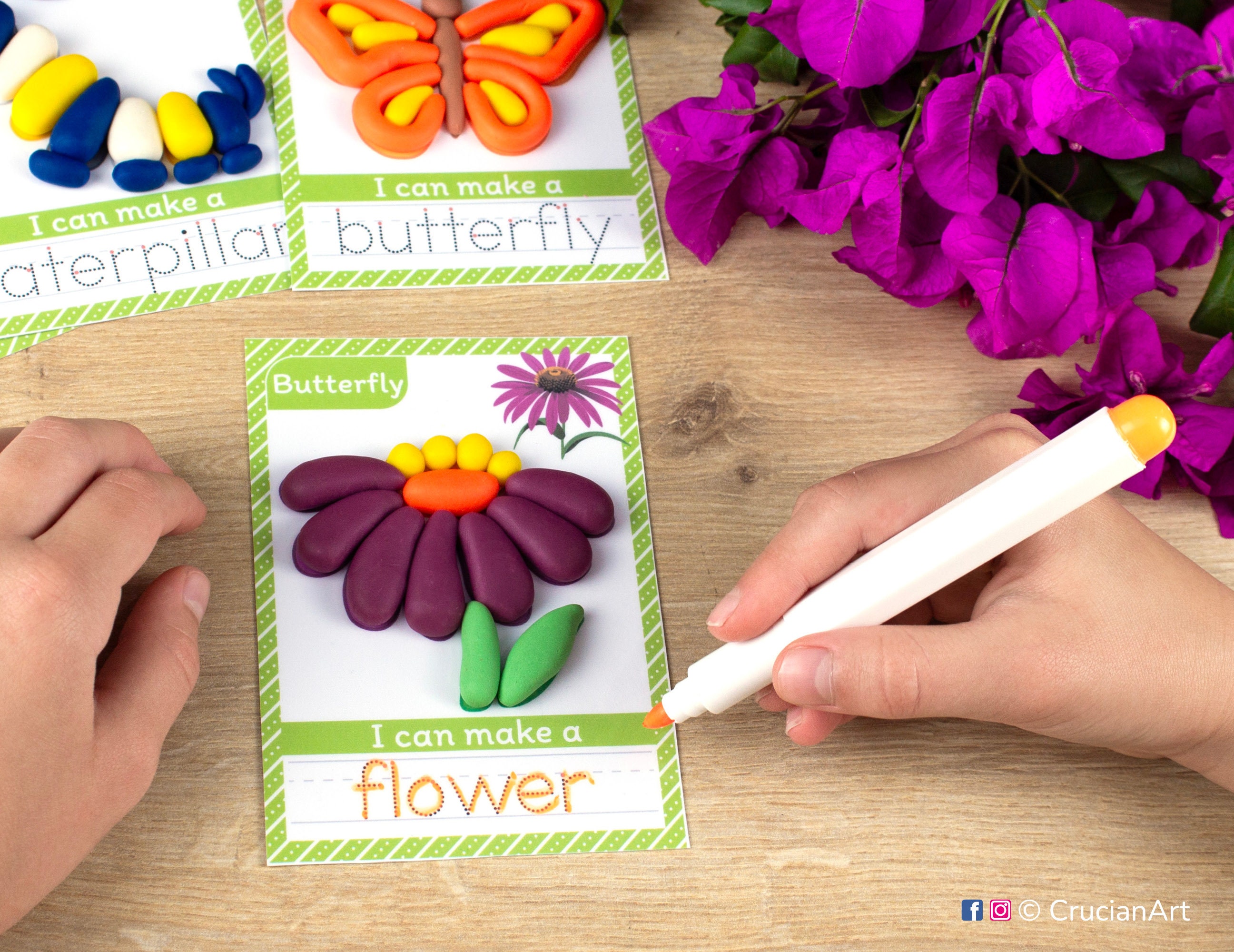 Life Cycle of Butterfly Playdough Mats: Printable Play Dough Activity ...