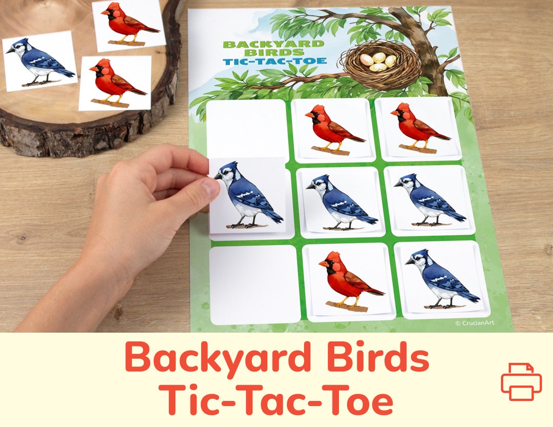 Backyard Birds Tic-tac-toe Game: Toddler, Preschool, Kindergarten ...