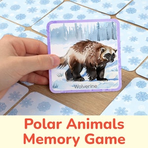 Polar Animals Memory Game: Printable Toddler Preschool Kindergarten ...