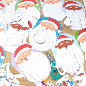 Santa’s Beard Cutting Activity. Christmas Scissor Skills Printable ...