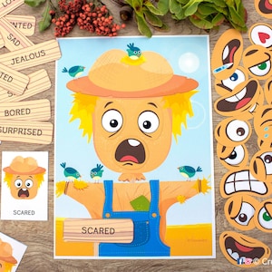 Scarecrow Emotions and Feelings Fall Printable Activity. Autumn Toddler ...