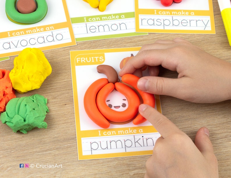 Fruits Playdough Mats. Printable Toddler, Preschool Educational ...