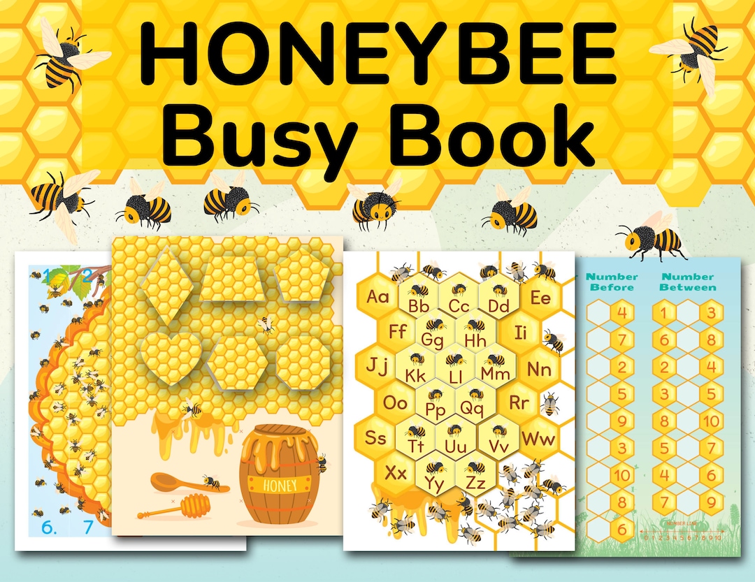 Honey Bee Preschool Printable Busy Book. Honeybee Activity. Pre-k ...