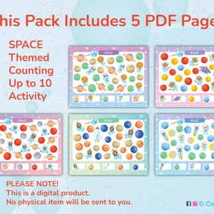 I Spy Space Counting Activity. Solar System Planets Printables Count to ...