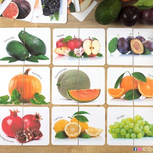 Fruits & Vegetables Real Photo Puzzle Pairs. Printable - Etsy