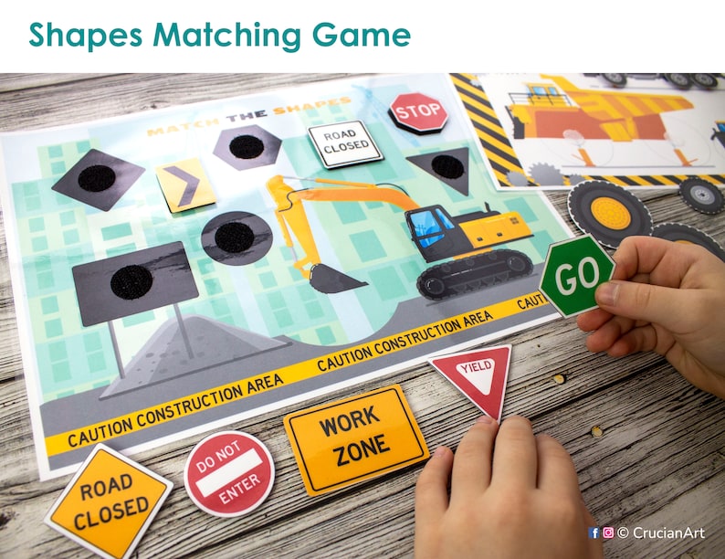 Construction Vehicles Sorting & Matching Printable Busy Book. - Etsy