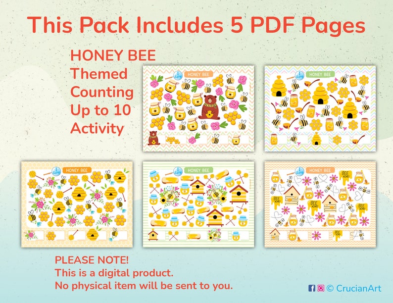 Honey Bee I Spy Counting Activity. Preschool Learning - Etsy