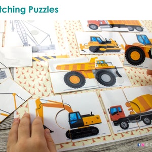Construction Vehicles Sorting & Matching Printable Busy Book. Truck ...