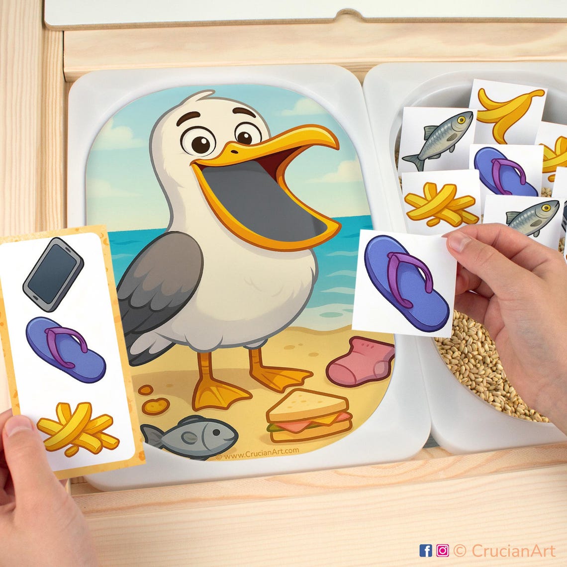 Feed the Seagull Flisat Insert: Matching Activity for Sensory Table ...