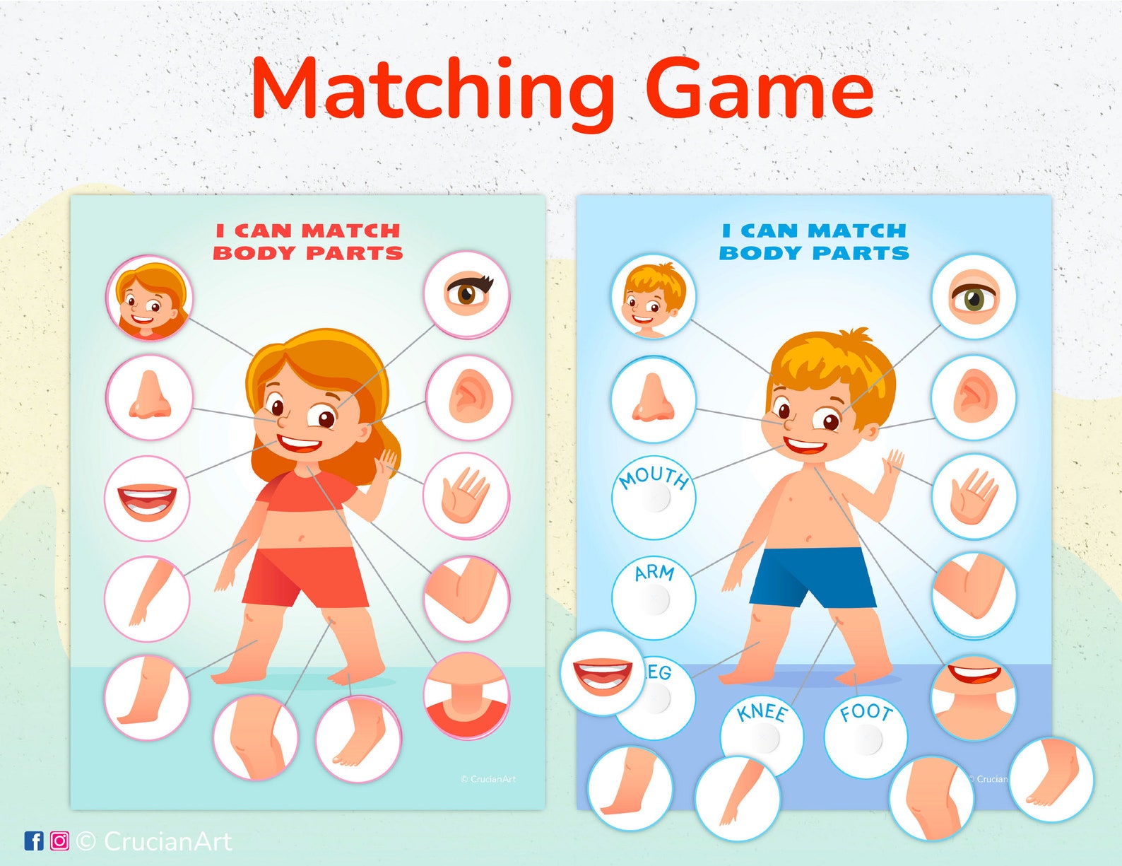 Body and Face Parts Printable Learning Pack for Toddler, Preschool, Pre ...