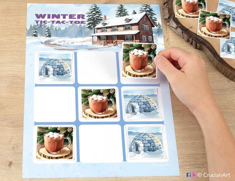 Winter Tic-tac-toe Game: Preschool, Kindergarten Printable Activity ...