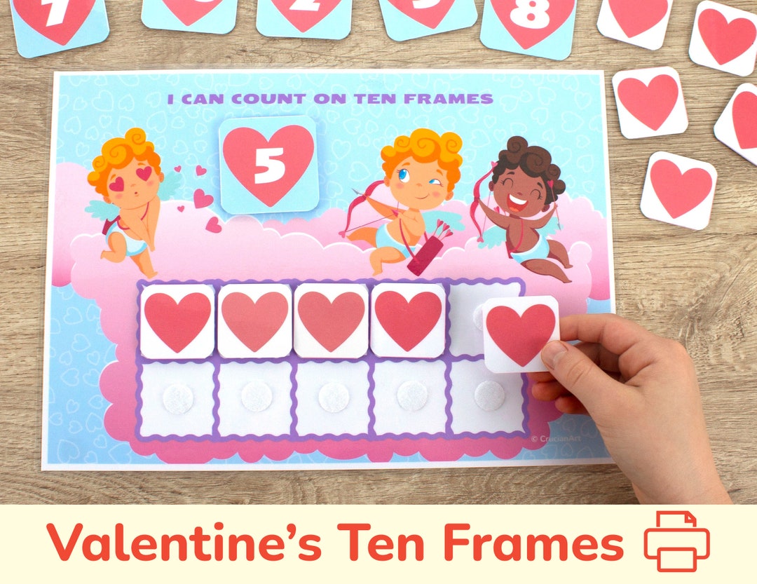 VALENTINE'S DAY Early Math Activitiy. Ten Frames Counting - Etsy