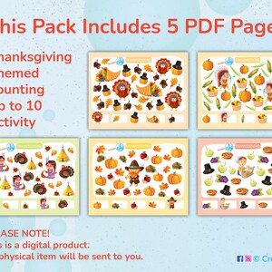 Thanksgiving Day I Spy Activity. Fall Counting Worksheets. Autumn I Spy ...