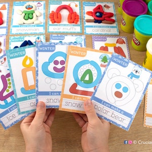 Winter Playdough Mats: Printable Play Dough Mat. Toddler Preschool ...