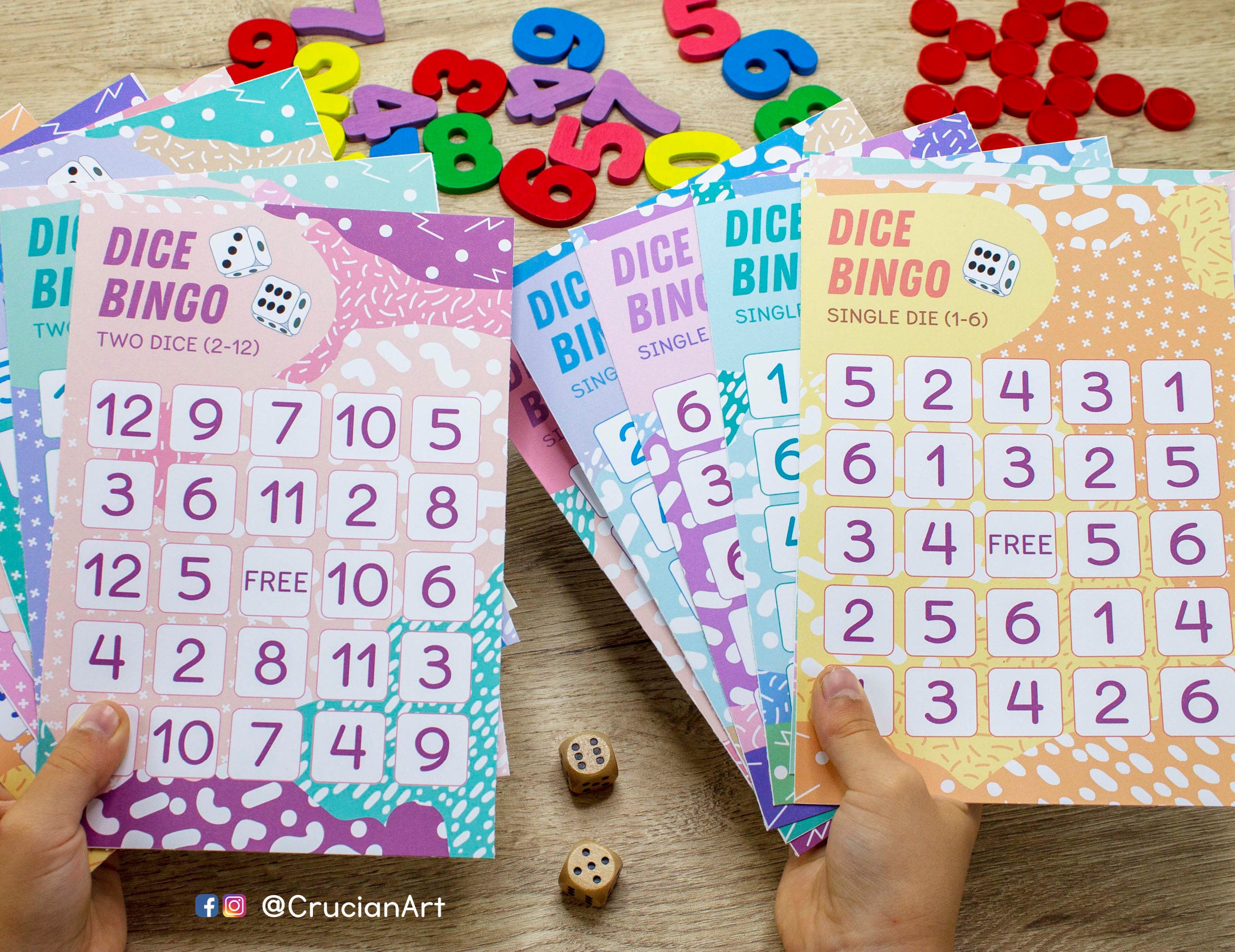Dice Bingo Printable. Preschool Number Activity 1-12. - Etsy Canada