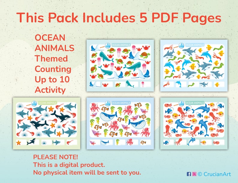 Ocean Animals I Spy Counting Activity. Under the Sea - Etsy