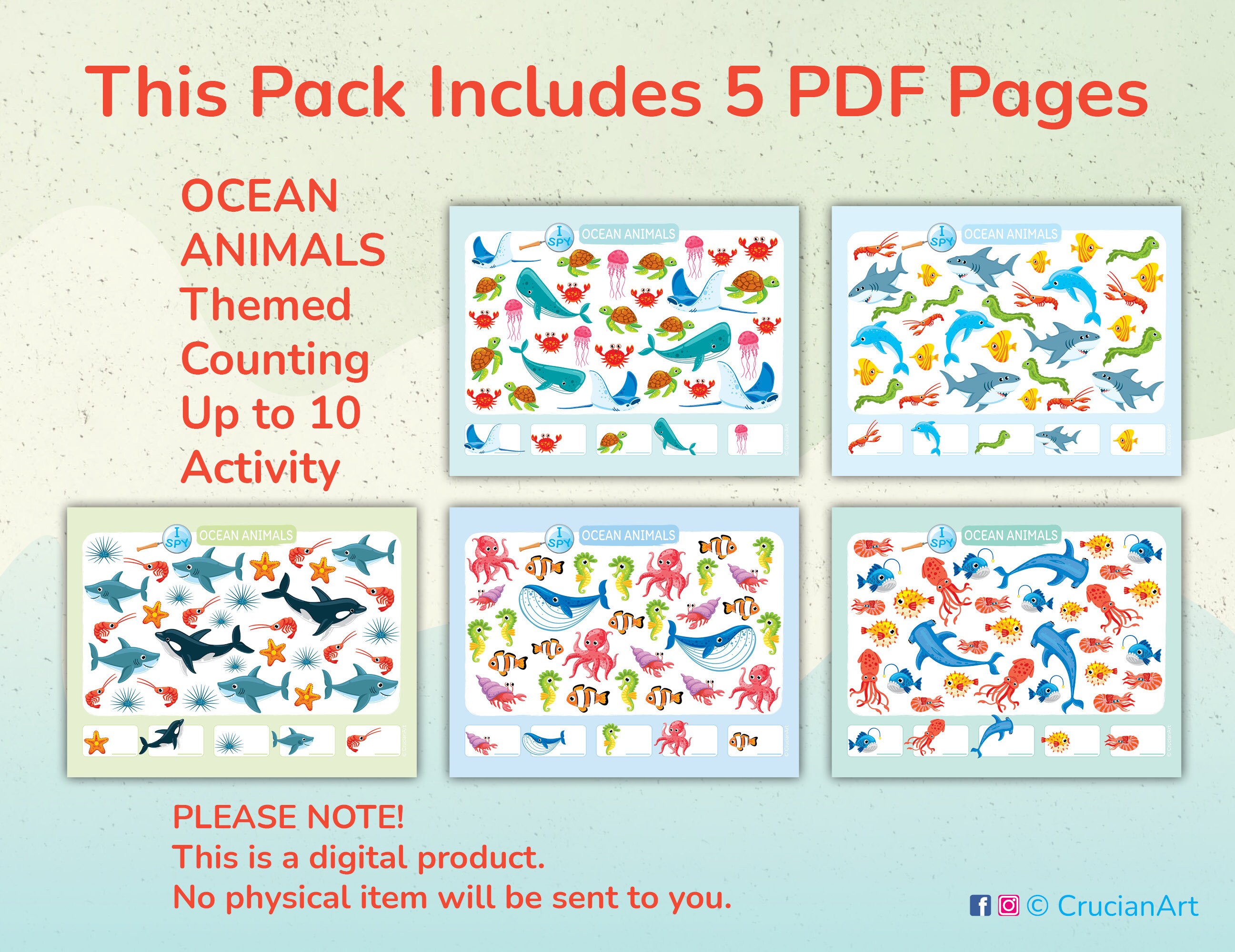 Ocean Animals I Spy Counting Activity. Under the Sea Homeschool ...