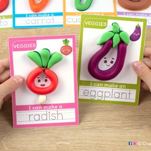 Vegetables Playdough Mats. Printable Toddler Preschool Educational ...
