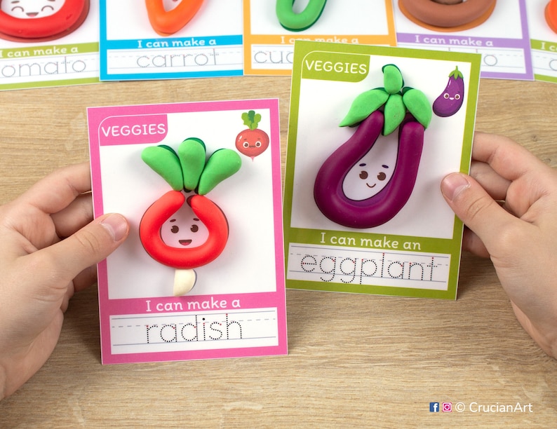 Vegetables Playdough Mats. Printable Toddler Preschool Educational ...