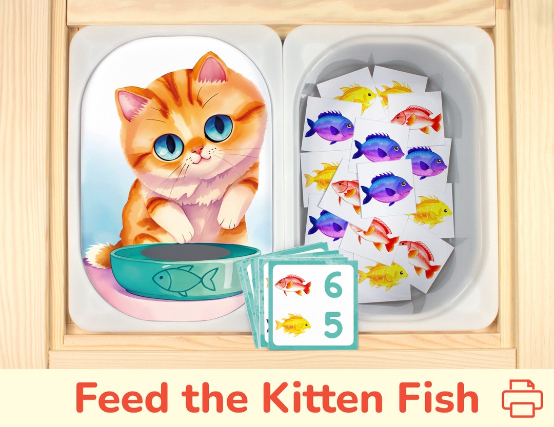 Feed the Kitten Fish Flisat Insert: Sorting and Counting to 12 ...