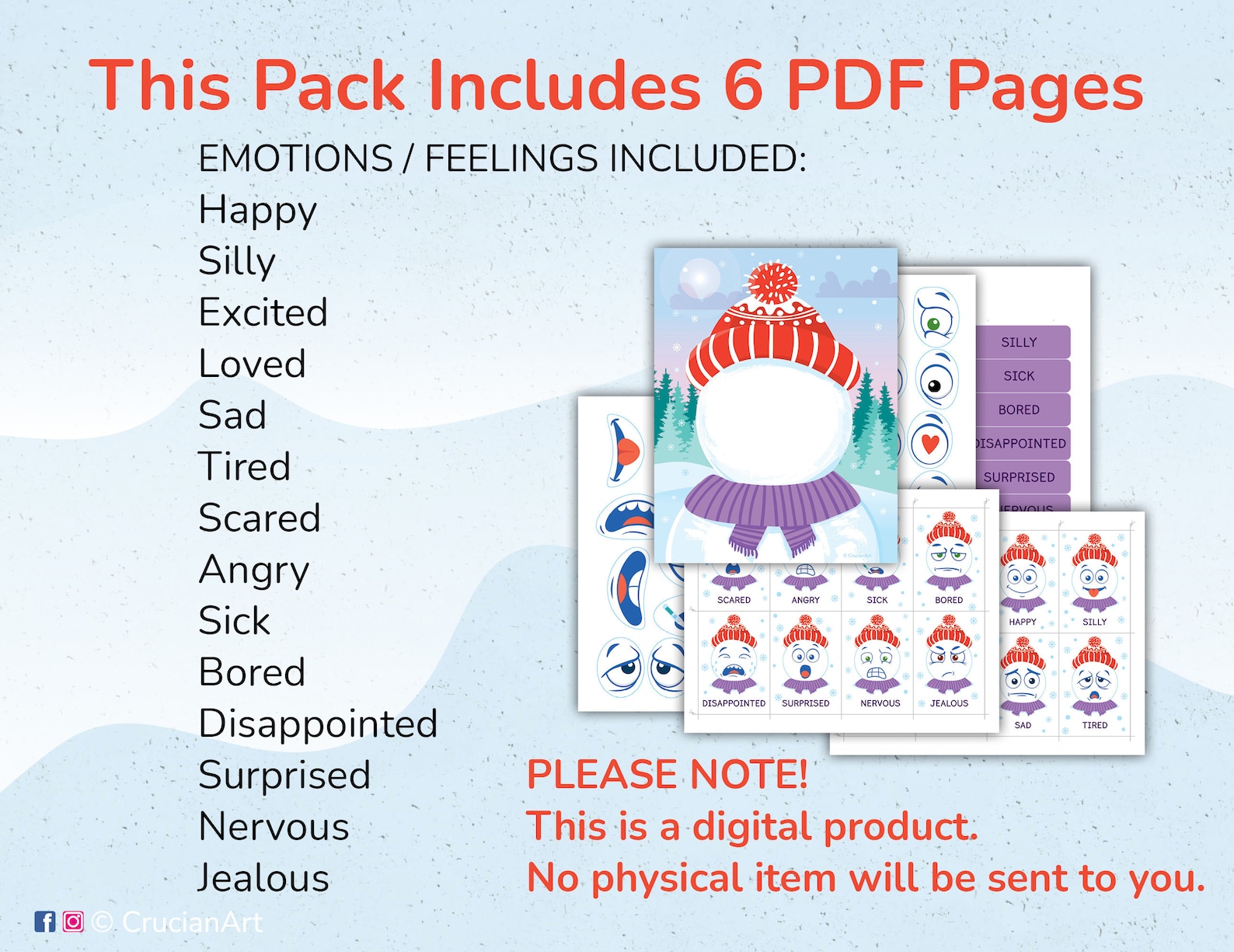 SNOWMAN Emotions and Feelings. Winter Printable Activity for - Etsy