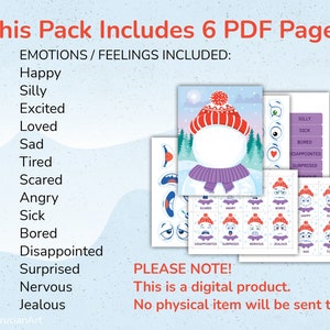 Snowman Emotions and Feelings Winter Printable Activity. Homeschool ...